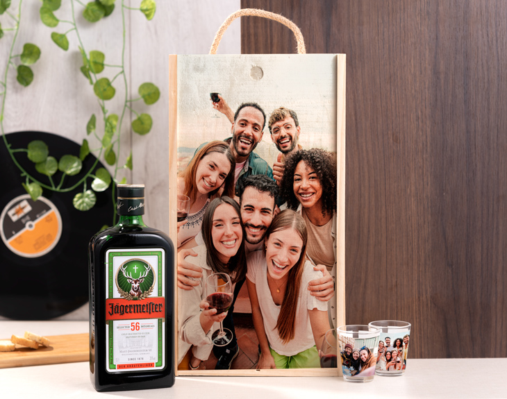 Personalised Jägermeister with box and glasses - Made In Gift
