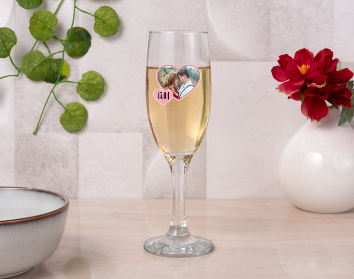 Coupe de champagne personnalisée "Romantique" - Made In Gift