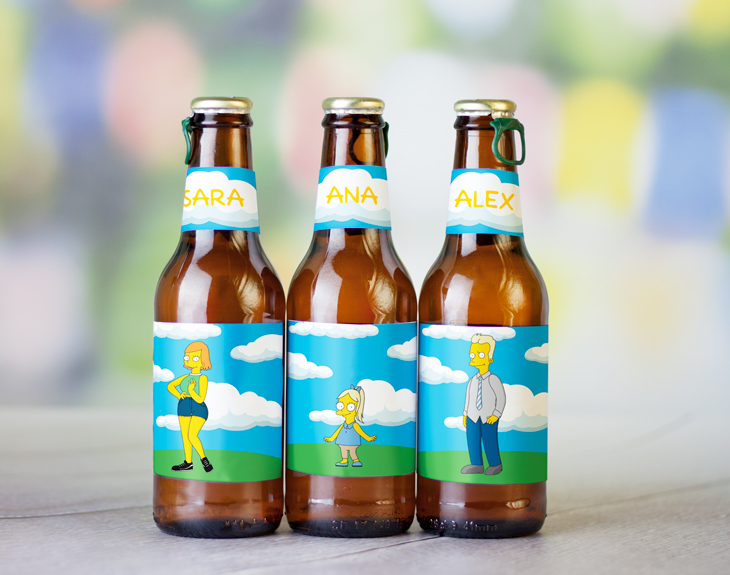 Pack of 6 beers "Simpsons Family" - Made in Gift