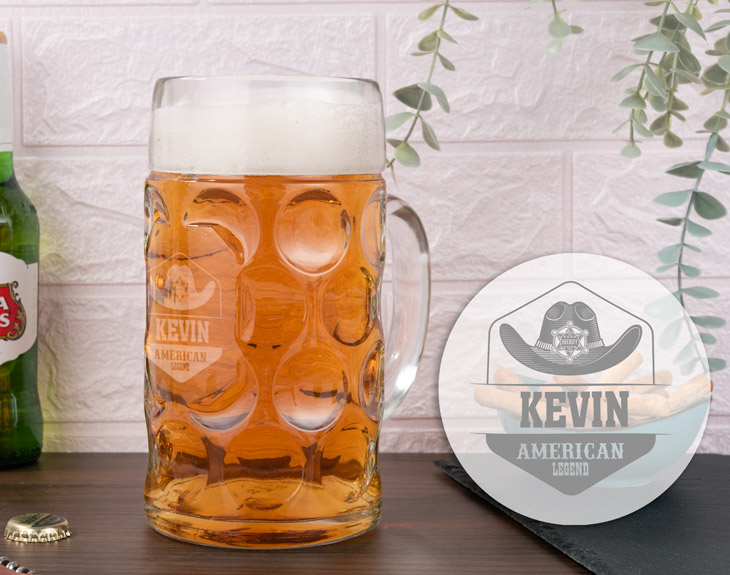 Chope à bière 1L personnalisée "American Legend" - Made in Gift