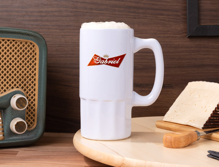 Customised ceramic beer mug "Budweiser" - Made in Gift