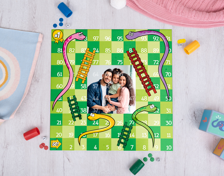 Personalised Snakes and Ladders game - Made in Gift