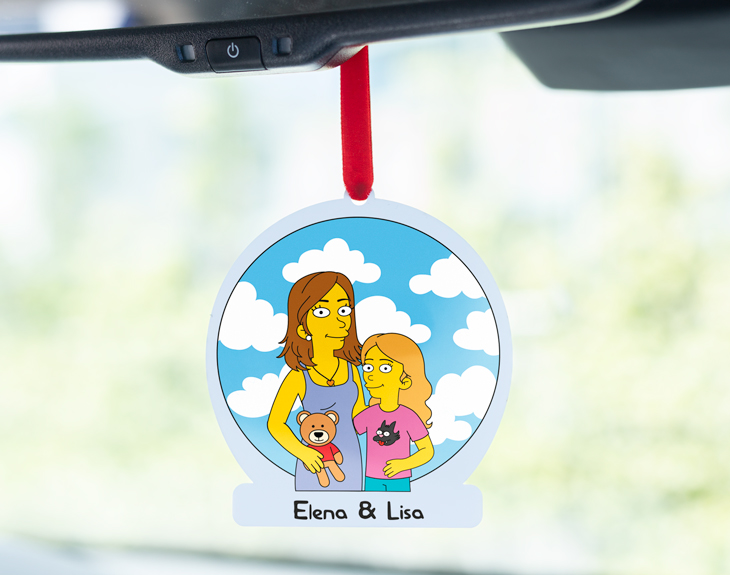 Personalised car ornament "Simpson mum" - Made In Gift