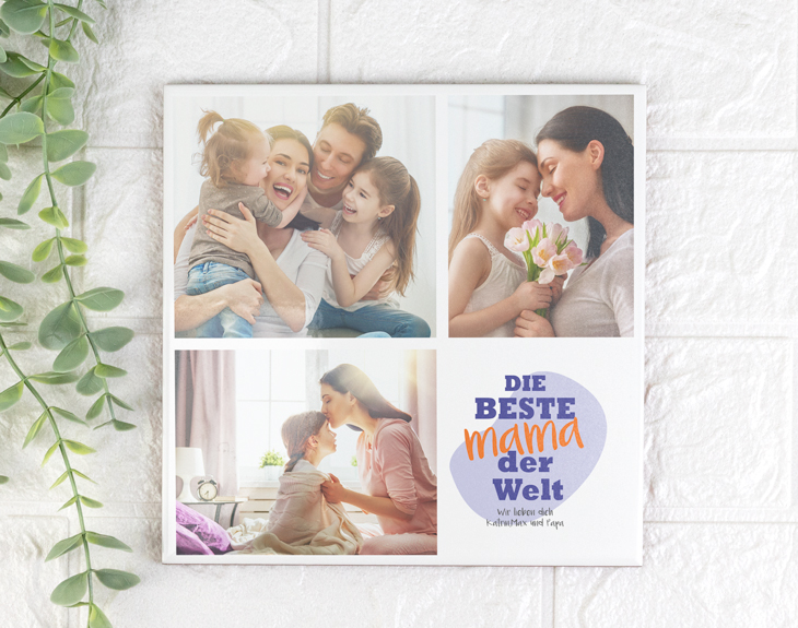Personalisierte Fliese "Collage Beste Mutter" - Made In Gift