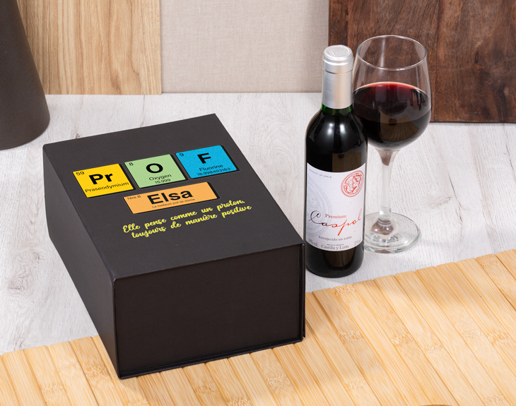 Kit premium avec boisson "Tableau périodique : Prof" - Made In Gift