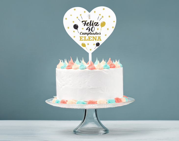 Cake topper "Cumpleaños Elegante" - Regalo Original