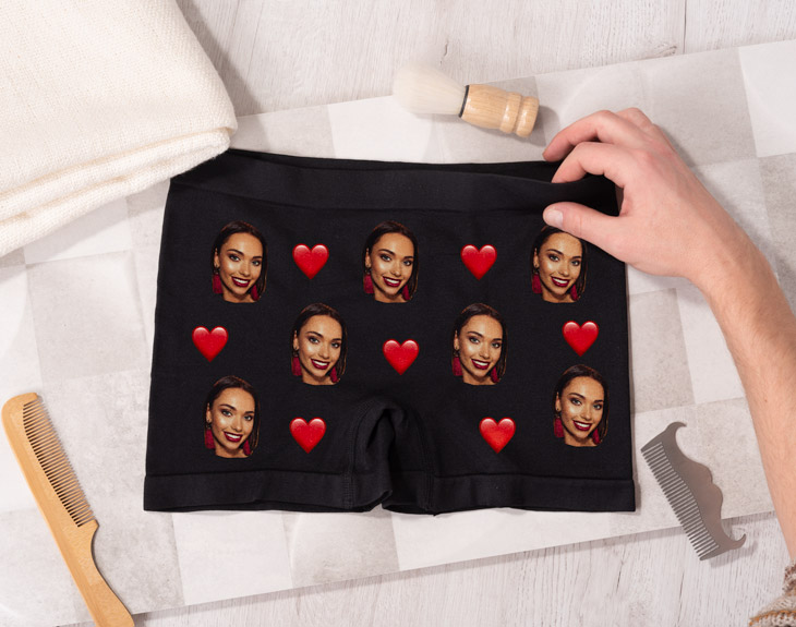 Calzoncillo "Corazones con foto" personalizado - Regalo Original
