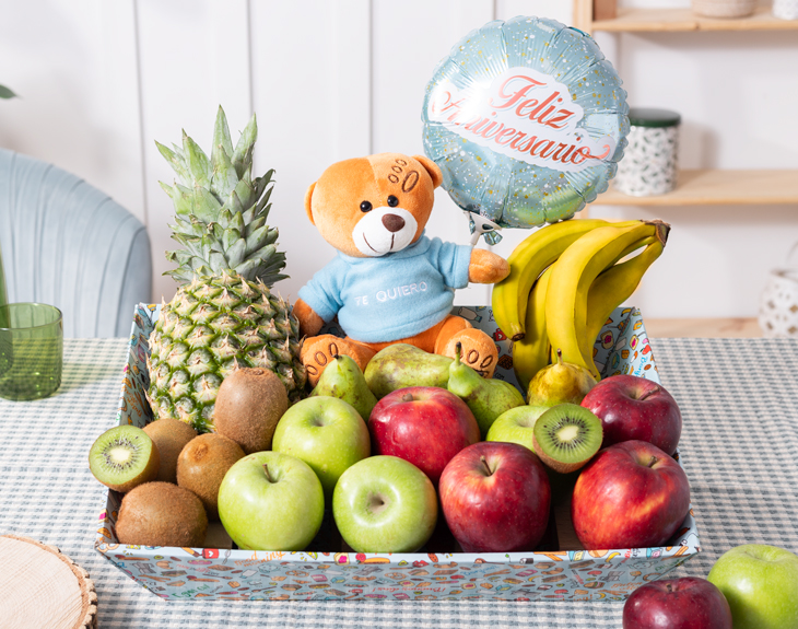 Cesto de Fruta Aniversário-MadeInGift
