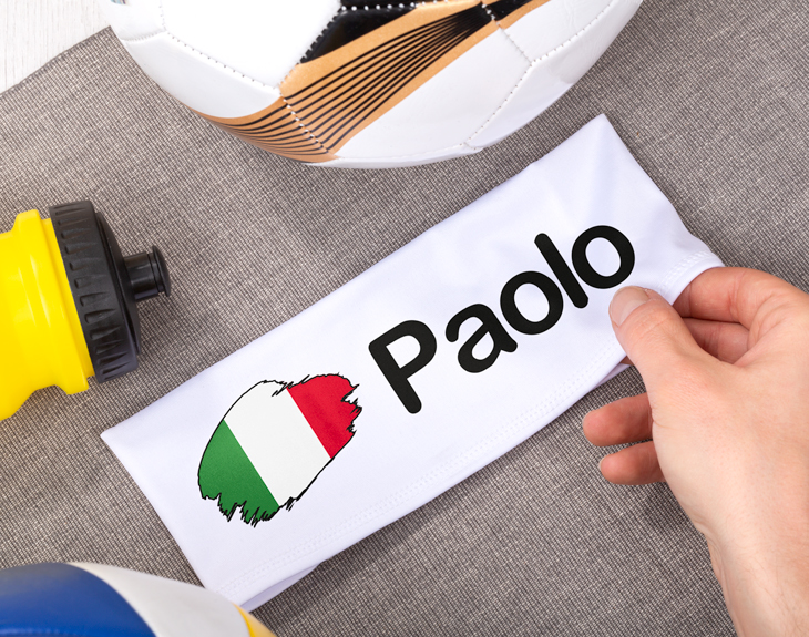 Customised headband "Italian flag" - Made In Gift