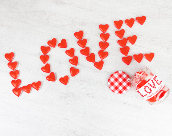 36 chuches corazón para mensaje personalizado - Regalo Original