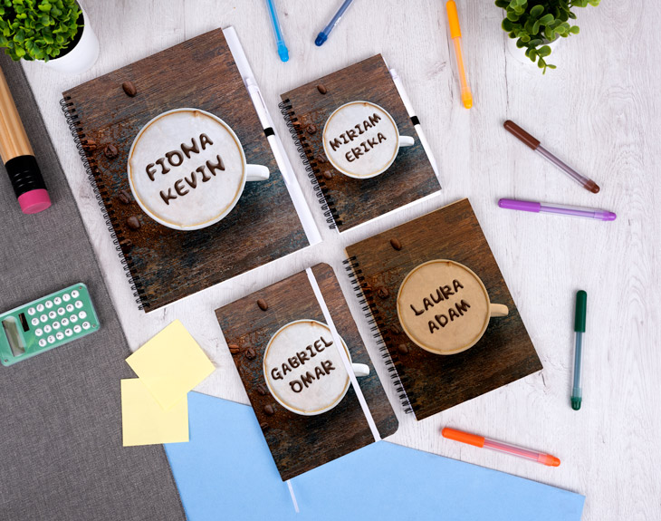 Cahier personnalisé "Message dans le café"