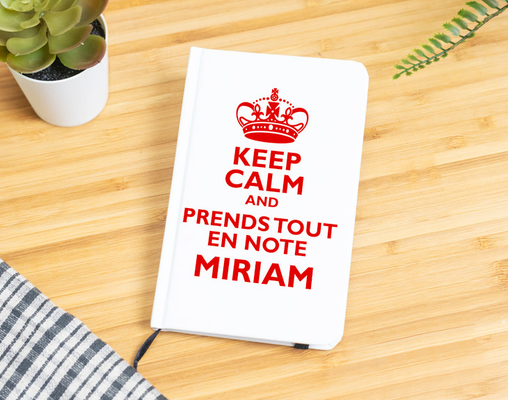 Cahier de notes personnalisé "Keep Calm and" - MadeinGift
