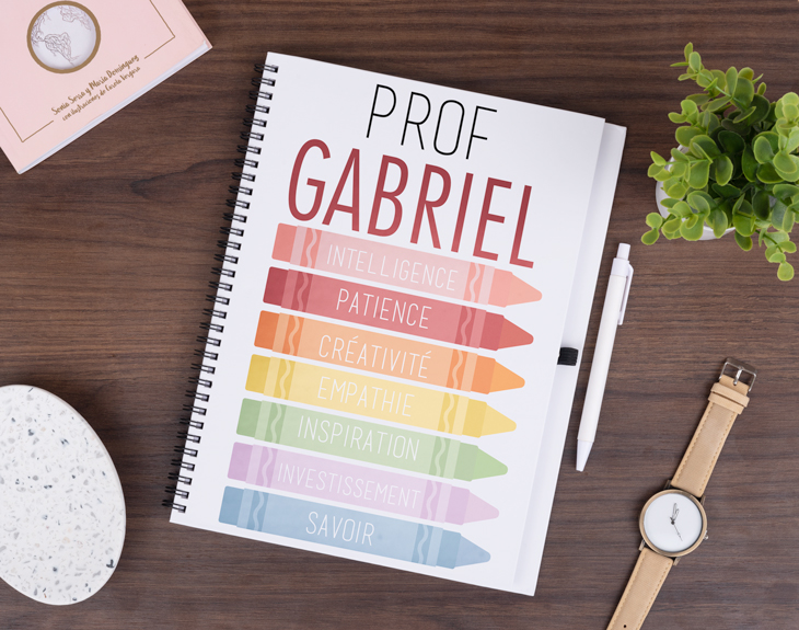 Carnet personnalisé "Les crayons du prof" - Made In Gift
