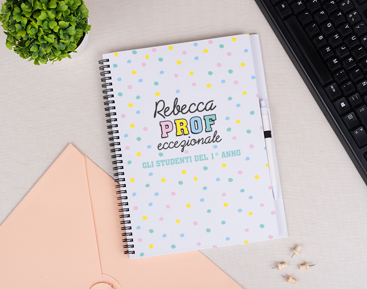 Quaderno personalizzato "Prof eccezionale" - Made In Gift