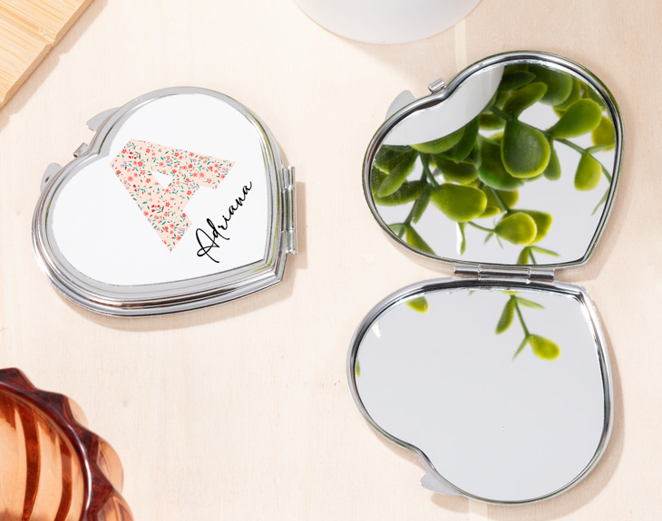 Customised mirror "Flowering alphabet" - Made In Gift