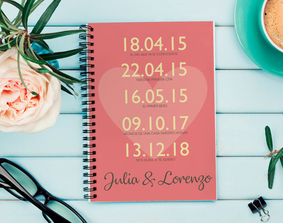 Cuaderno personalizado "Fechas inolvidables"