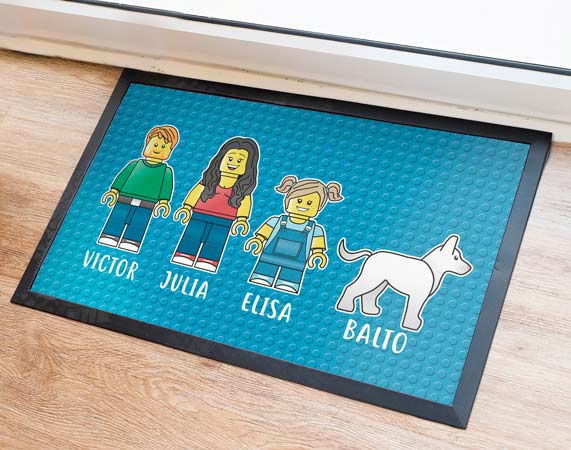 Customised doormat "LEGO Family" - Madeingift.com