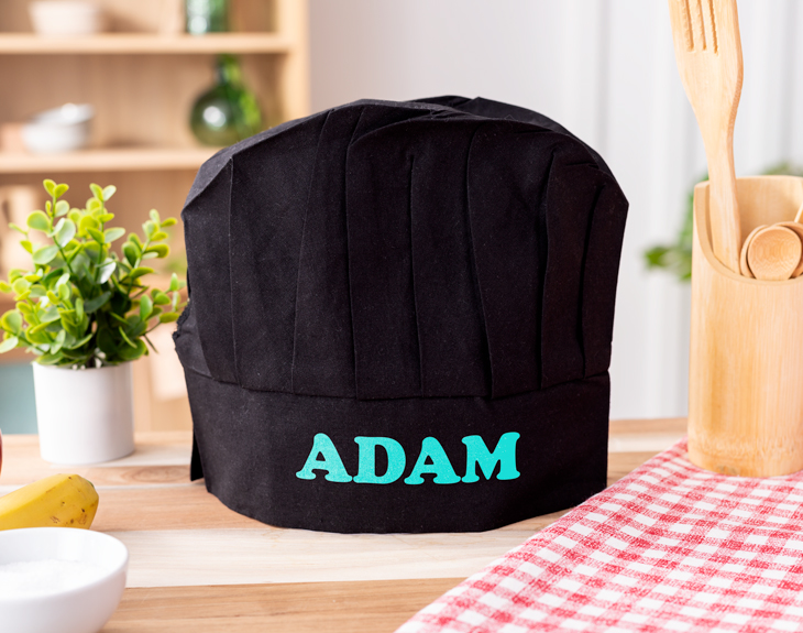 Toque de chef noire personnalisée - Madeingift.com
