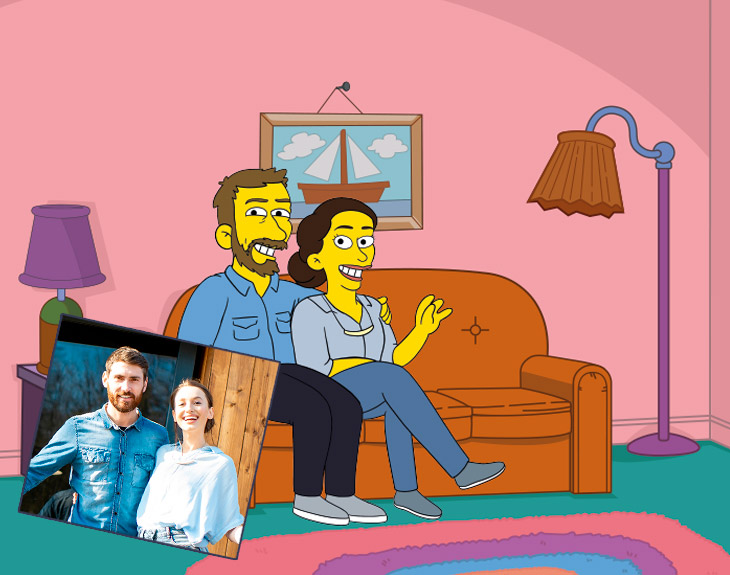 Toalla 160x180cm Ilustración "Simpson" - Regalo Original