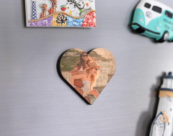 Heart-shaped magnet with picture - Made in Gift