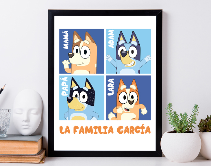 Cojín "Bluey Collage" personalizado - Regalo Original