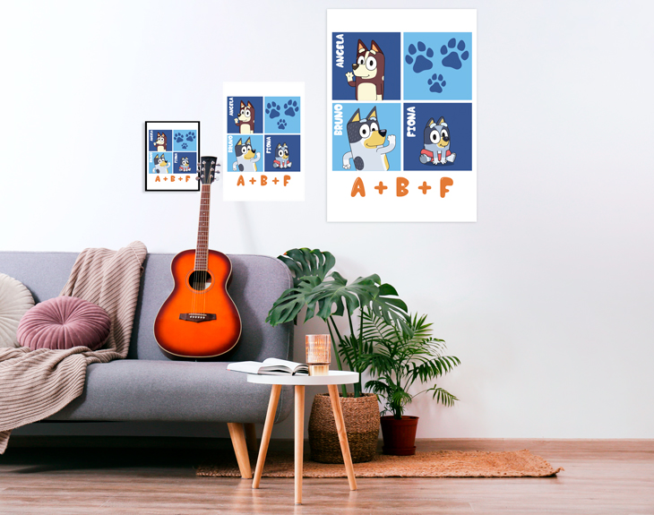 Impressão personalizada "Bluey Collage"-MadeInGift