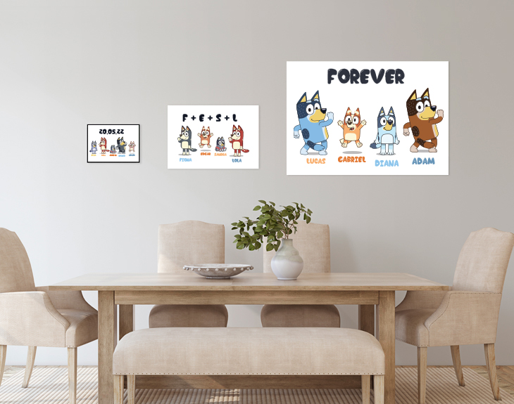 Customised print "Bluey family" - Made In Gift