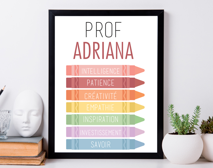 Affiche personnalisée "Les crayons du prof" - Made In Gift
