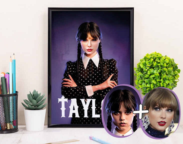 Wednesday print with your face - Made In Gift