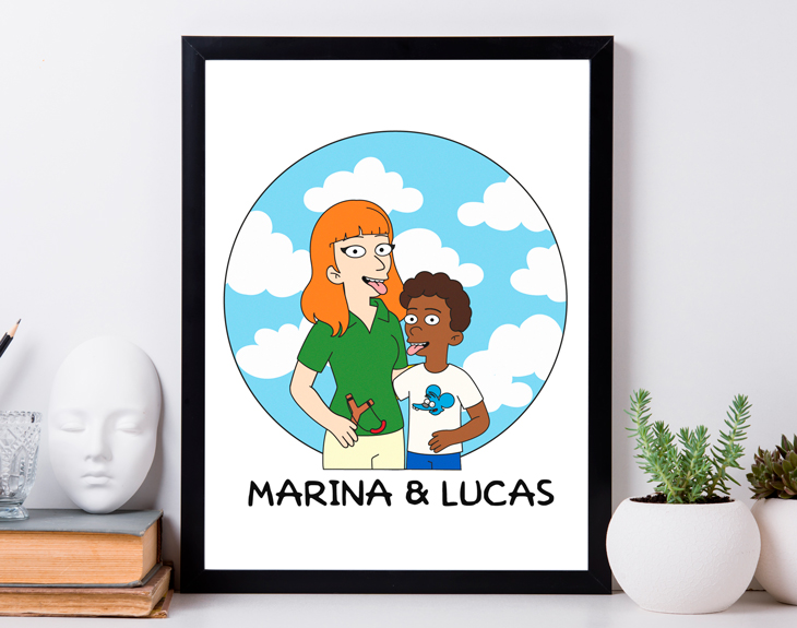 Póster personalizado "Mãe Cartoon"-MadeInGift