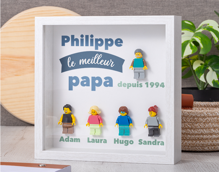 Cadre avec Mini-figurines de Lego "Meilleur Papa" - Made In Gift