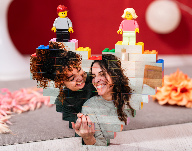Puzzle de bloques corazón con Minifiguras Lego - Regalo Original