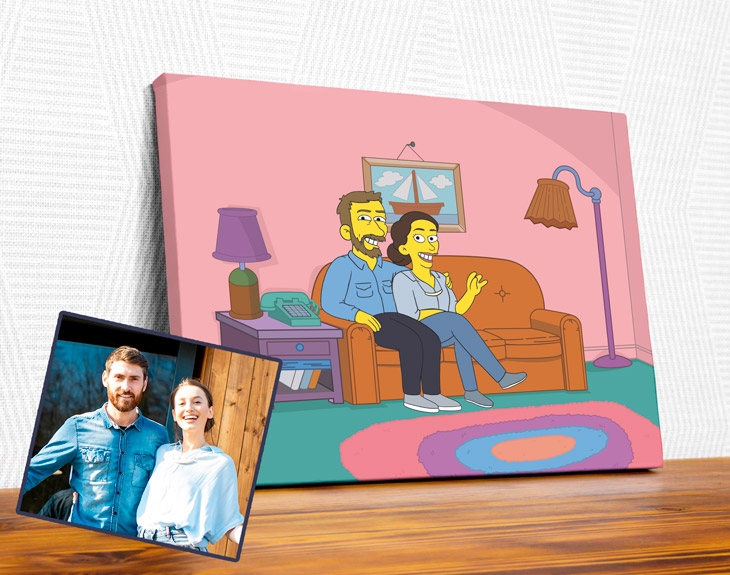 Illustration sur toile personnalisée "Simpson" (60x45cm) - Made in Gift