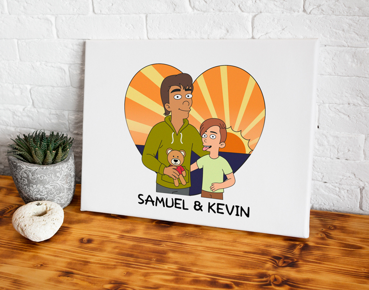Toile personnalisée "Papa cartoon" - MadeinGift