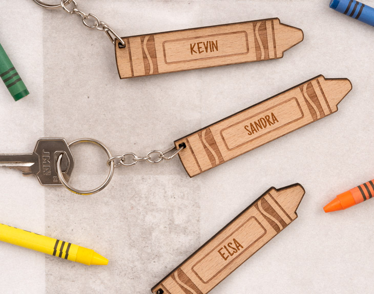Wooden key ring "Teacher's crayons" - Made In Gift