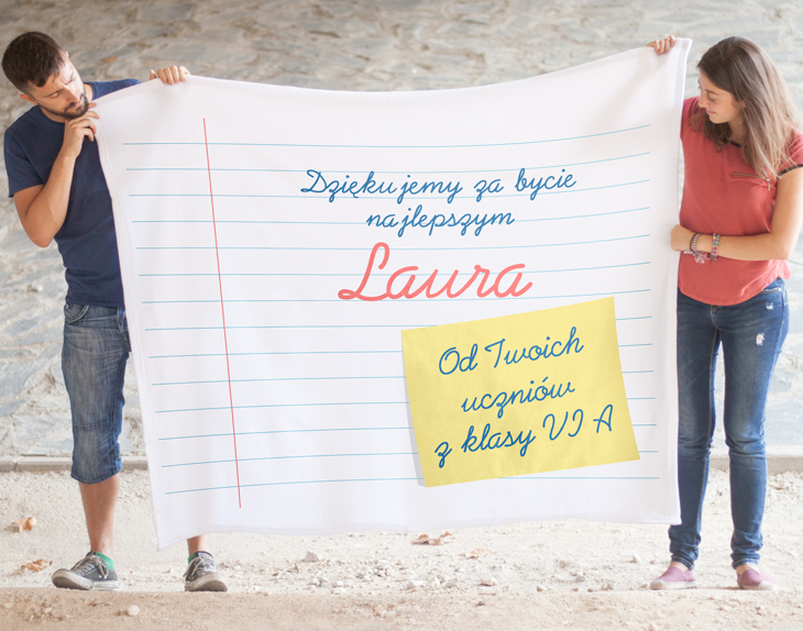 Koc personalizowany "Notatnik nauczyciela". MadeinGift