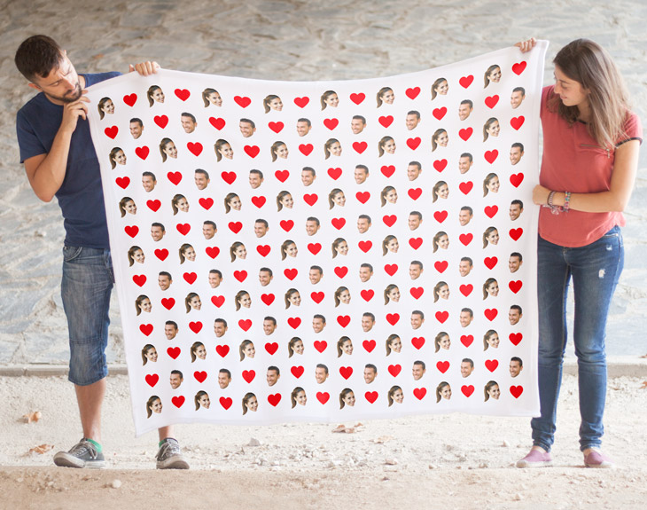 Coperta personalizzata "Cuori" con foto - Made In Gift
