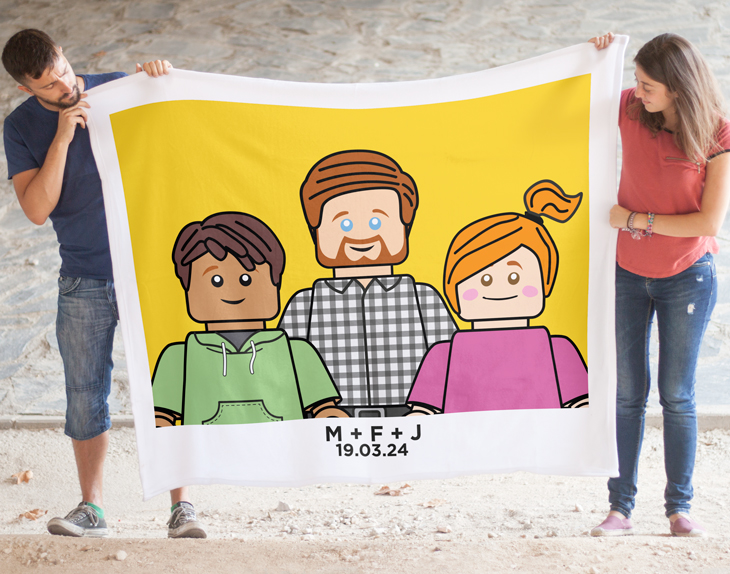 Customised blanket "Father Lego Pop" - Made In Gift