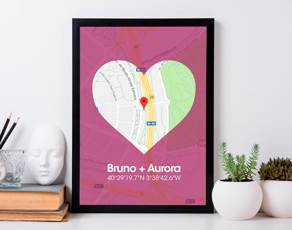 Lámina "Mapa del amor" personalizada