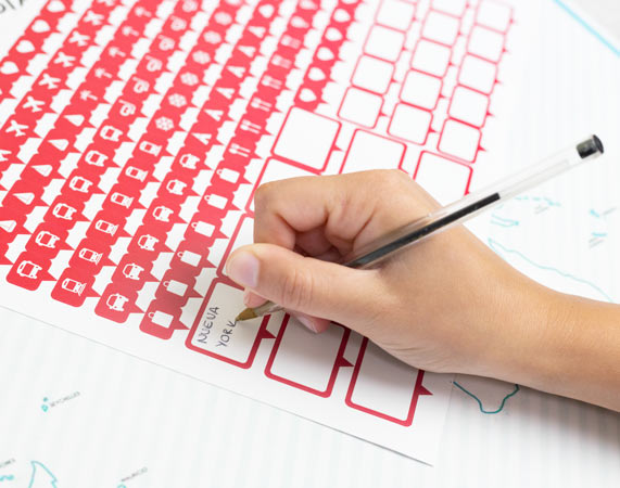 Customised world map with stickers - Made in Gift