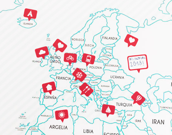 Customised world map with stickers - Made in Gift