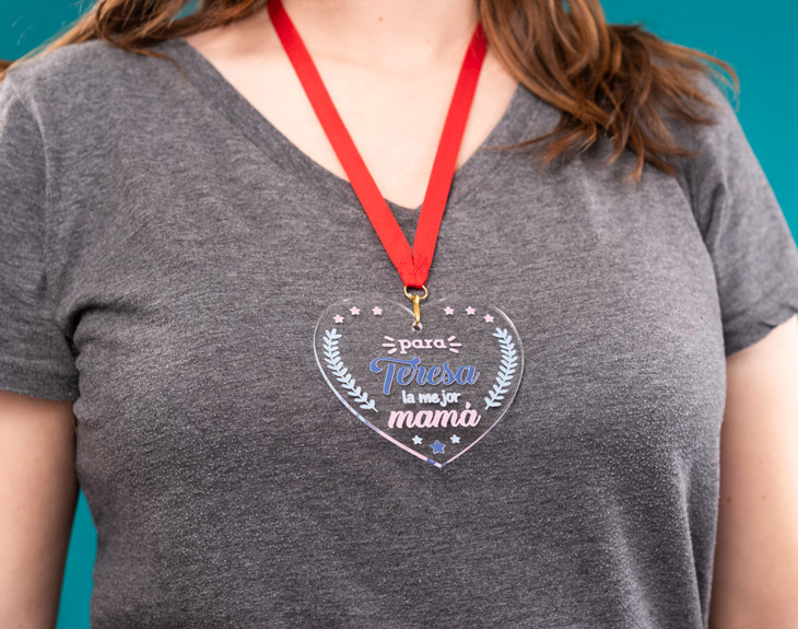 Medalla corazón "Mejor mamá" personalizada - Regalo Original