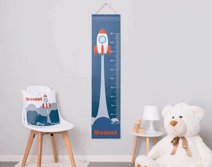 Toise de mesure pour enfants "Fusée spatiale" - Made In Gift
