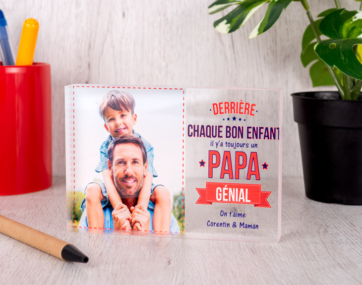 Méthacrylate personnalisé "Un papa génial" - Made In Gift