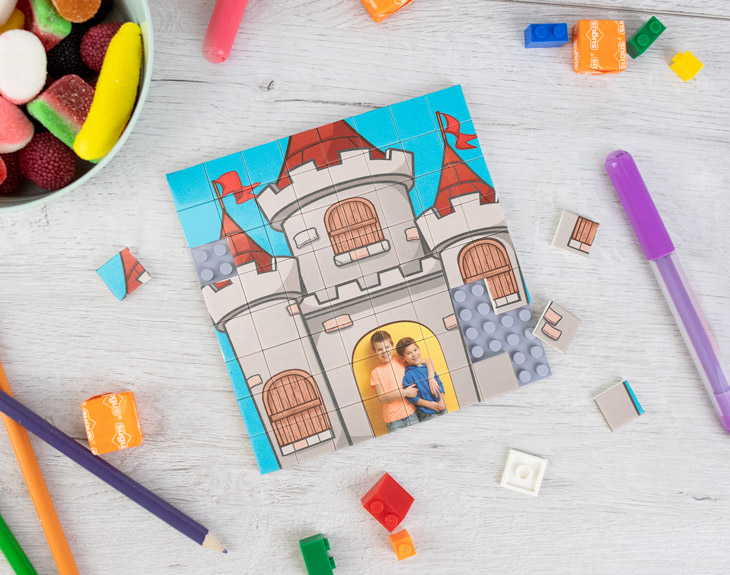 Bloc mosaïque personnalisé "Château médiéval" - MadeinGift