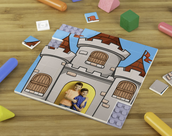 Bloc mosaïque personnalisé "Château médiéval" - MadeinGift