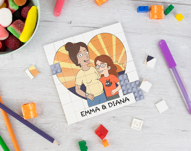 Personalised block mosaic "Simpson Mum" - Made In Gift