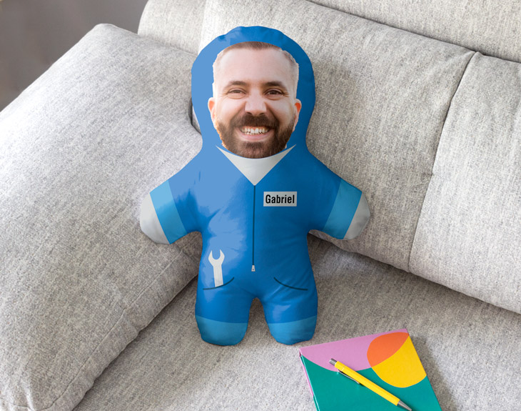 Doll with photo "Mechanic" - Made In Gift