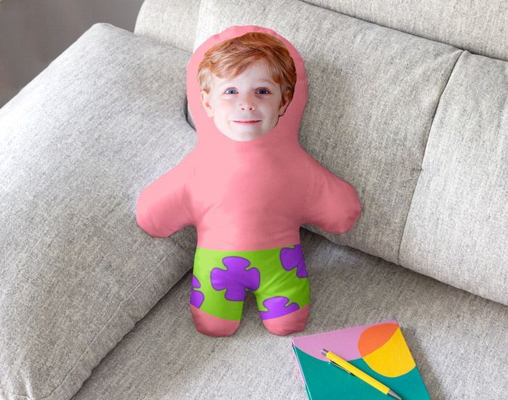 Stuffed Patrick doll with photo - Made In Gift