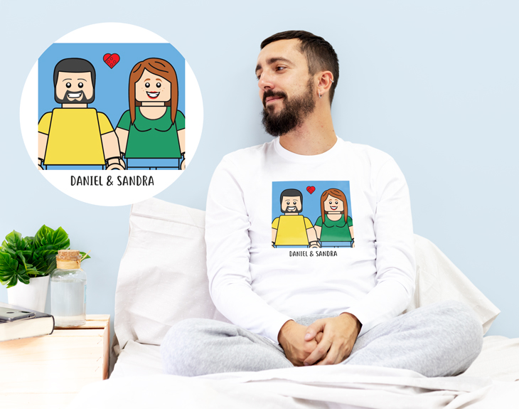 Pyjama personnalisé "Couple Lego" - MadeinGift